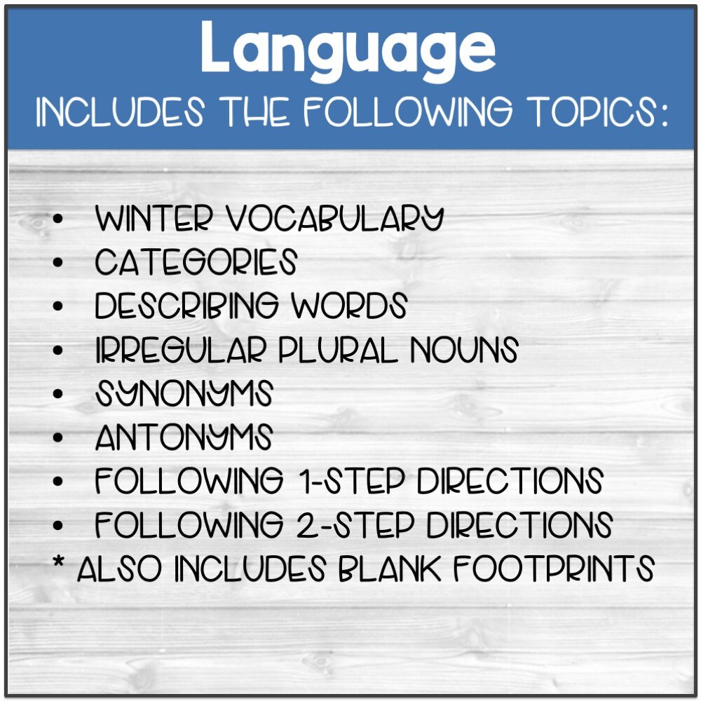 Printable Winter Speech Therapy Materials, Articulation Worksheets, Cut ...