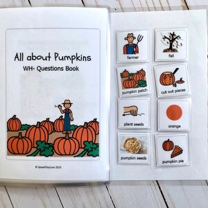 Printable Pumpkin Interactive Book With Wh Questions, Autism Activity ...