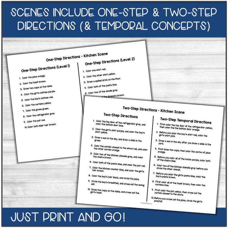 Printable Following Directions Coloring Pages, Speech Therapy Coloring ...