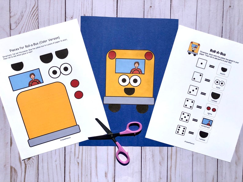 Printable Back to School Craft for Kids, Roll-a-bus A Back to School ...
