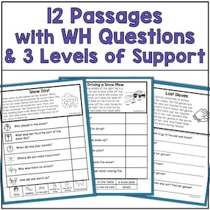 Winter Short Stories With WH Questions Printable; Listening ...