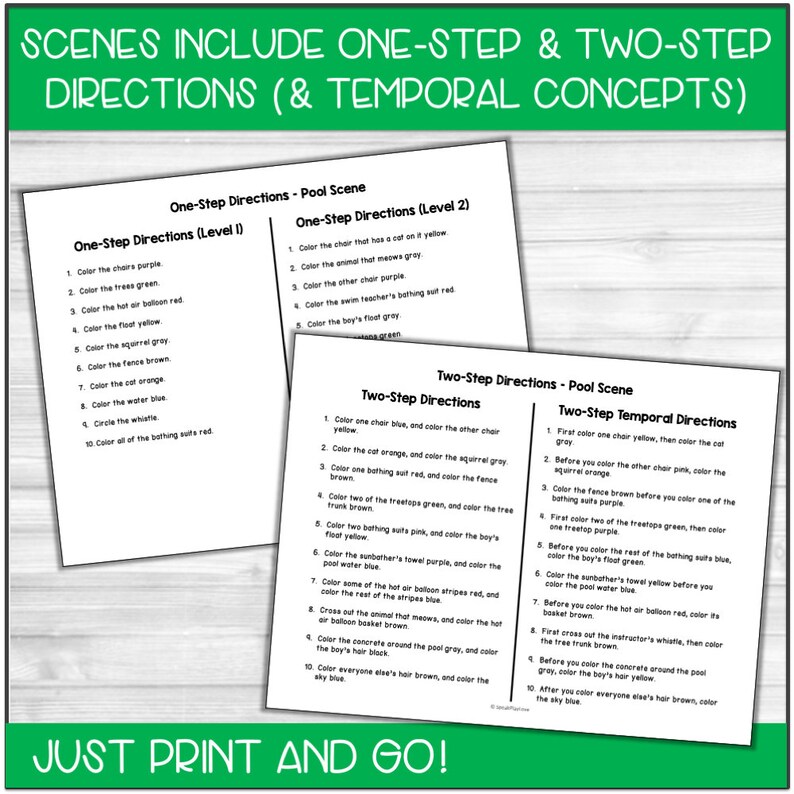 Printable Summer Following Directions Coloring Pages, Digital Download ...