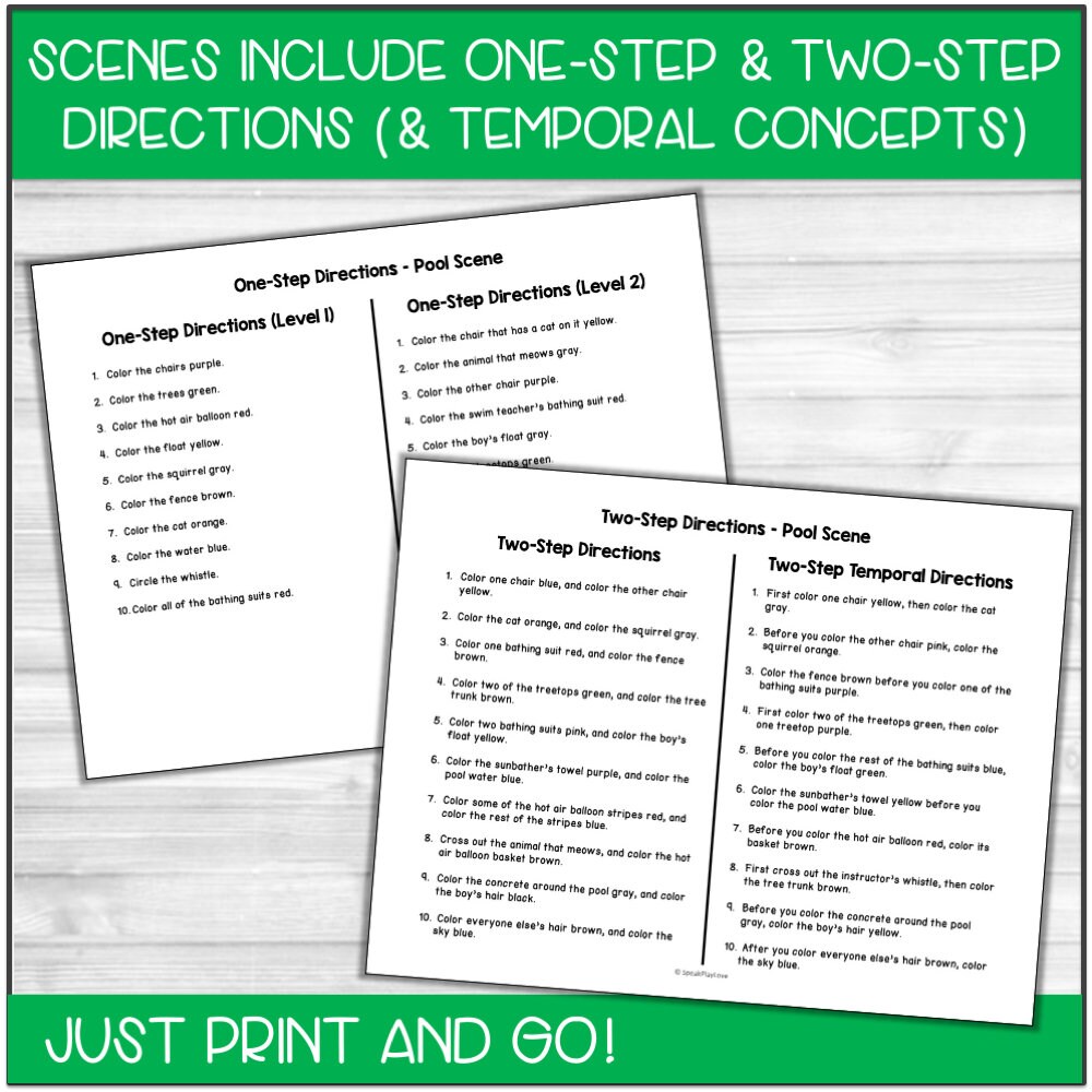 Printable Summer Following Directions Coloring Pages, Digital Download ...