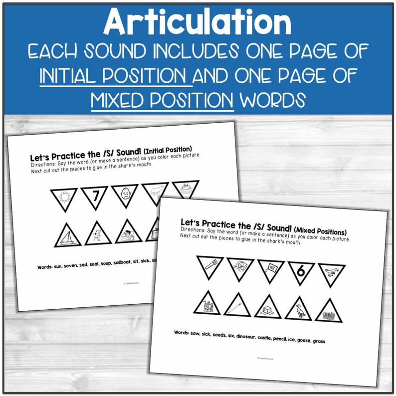 Printable Summer Speech Therapy Shark Craft, Articulation Summer ...