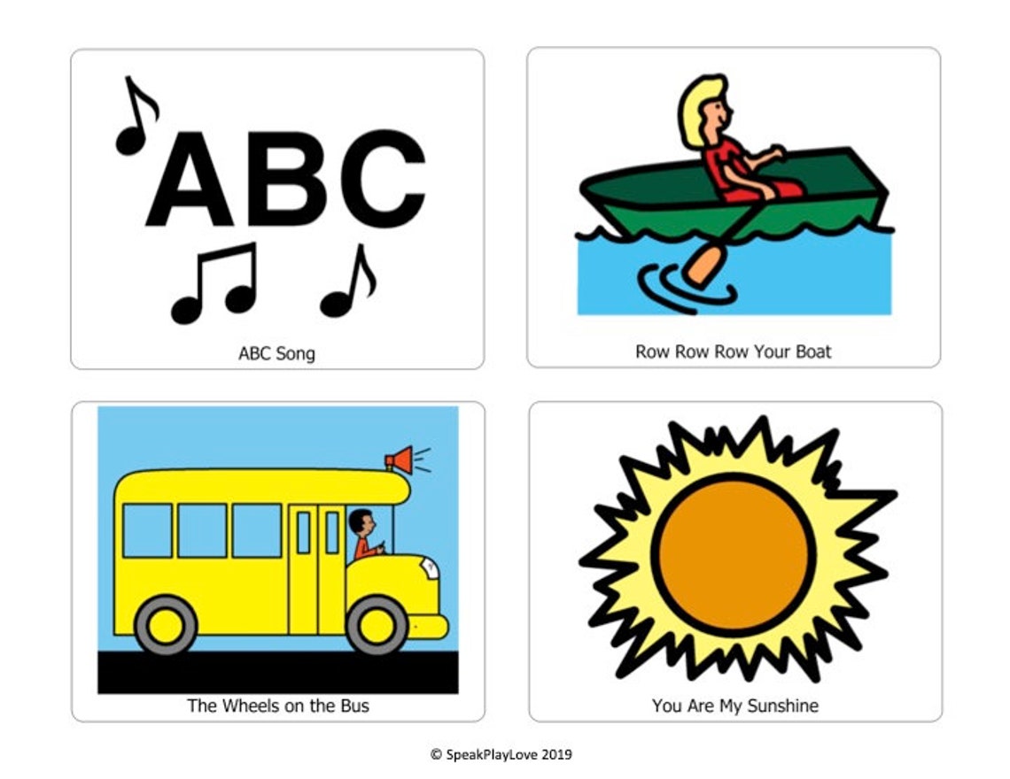 Printable Circle Time Songs Choice Cards Song Visuals for - Etsy
