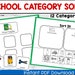 Printable School Category Sorting Activity, Speech Therapy, Special ...