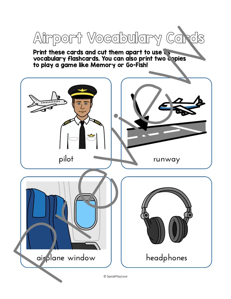 Printable Airport Scavenger Hunt for Kids, Airport Vocabulary ...