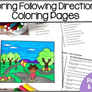 Printable Spring Following Directions Coloring Pages, Speech Therapy ...
