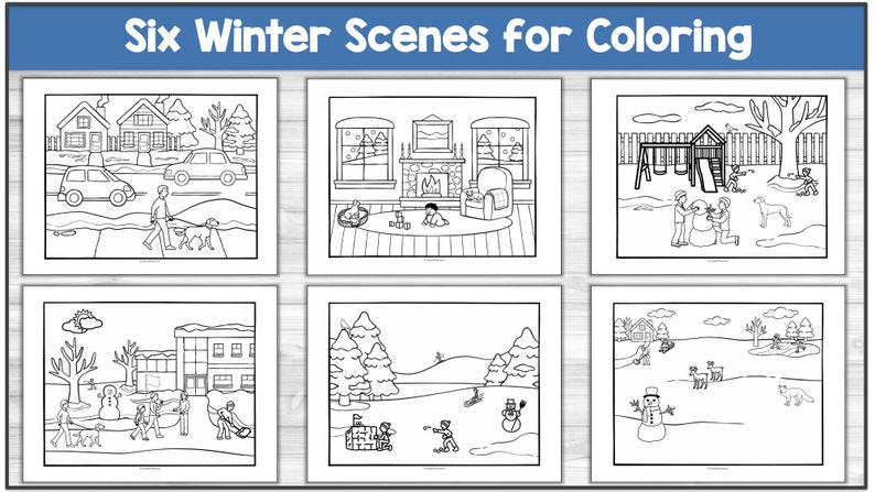 Printable Winter Following Directions Coloring Pages, Digital Download ...
