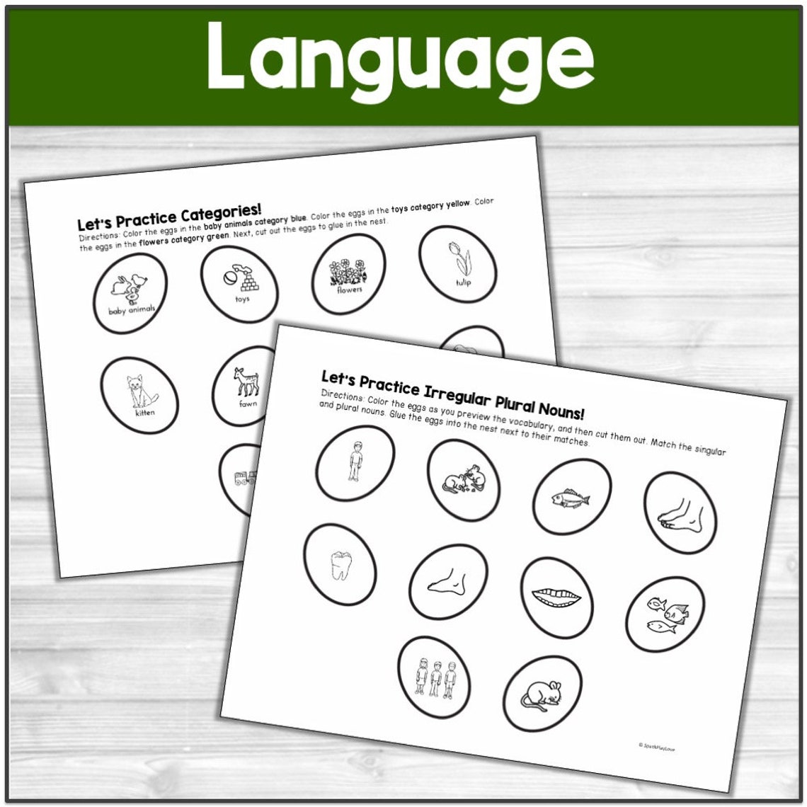 Printable Speech Therapy Craft, Articulation Worksheets, Cut and Glue ...