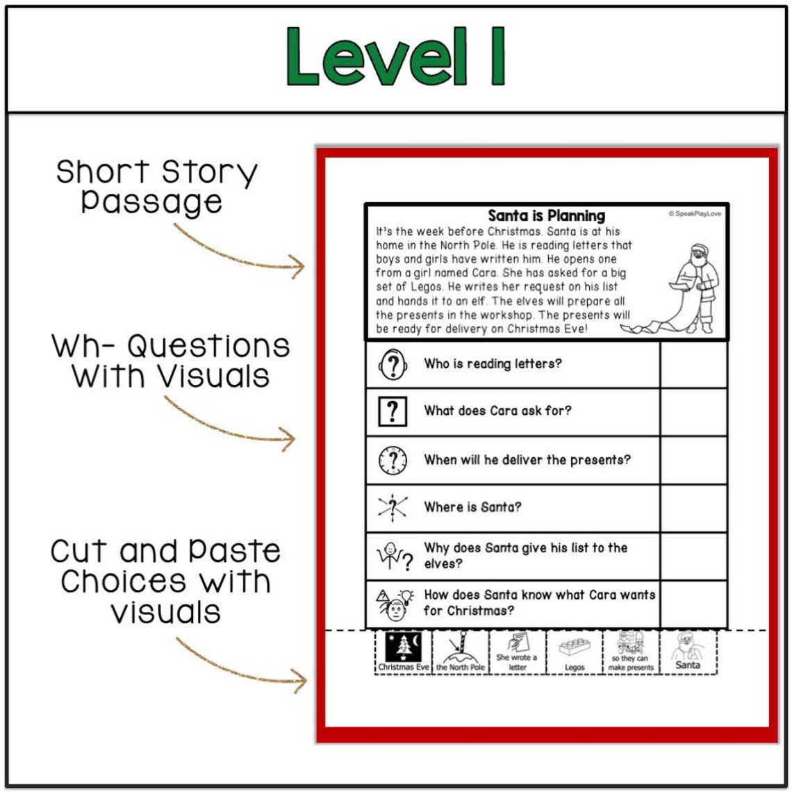 Christmas Short Stories With WH Questions: Speech Therapy (digital ...