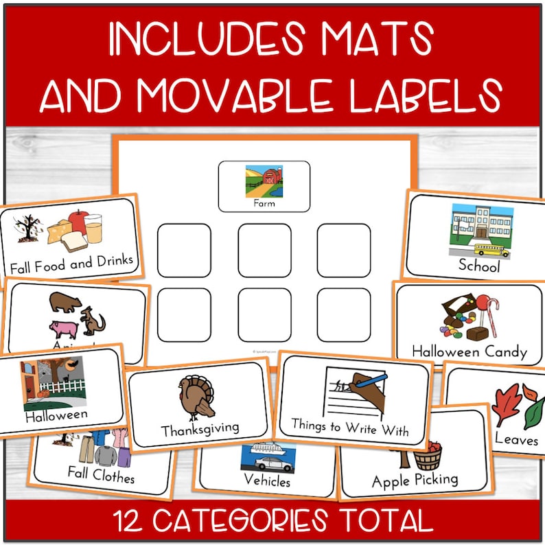Fall Category Sorting Activity, Printable, Preschool Printables, Speech ...