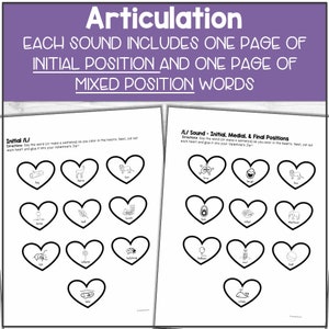 Printable Valentine's Day Speech Therapy Craft, Articulation Worksheets ...