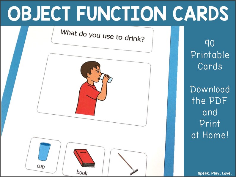 Function of Object Task Cards Printable Speech Therapy - Etsy