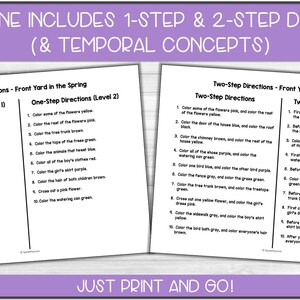 Printable Spring Following Directions Coloring Pages, Speech Therapy ...