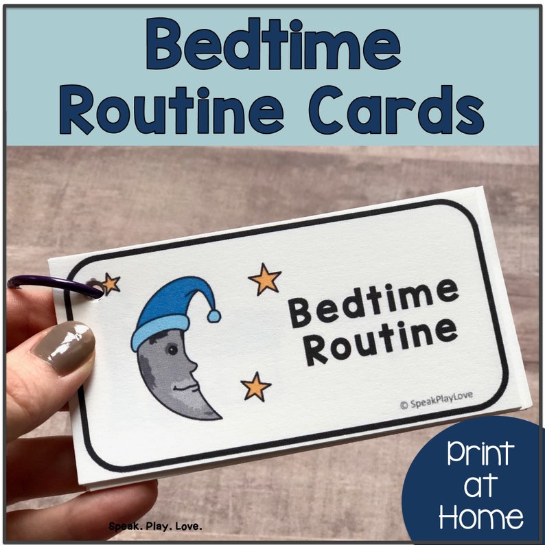 Printable Bedtime Routine Cards for Kids, Night Visual Schedule ...