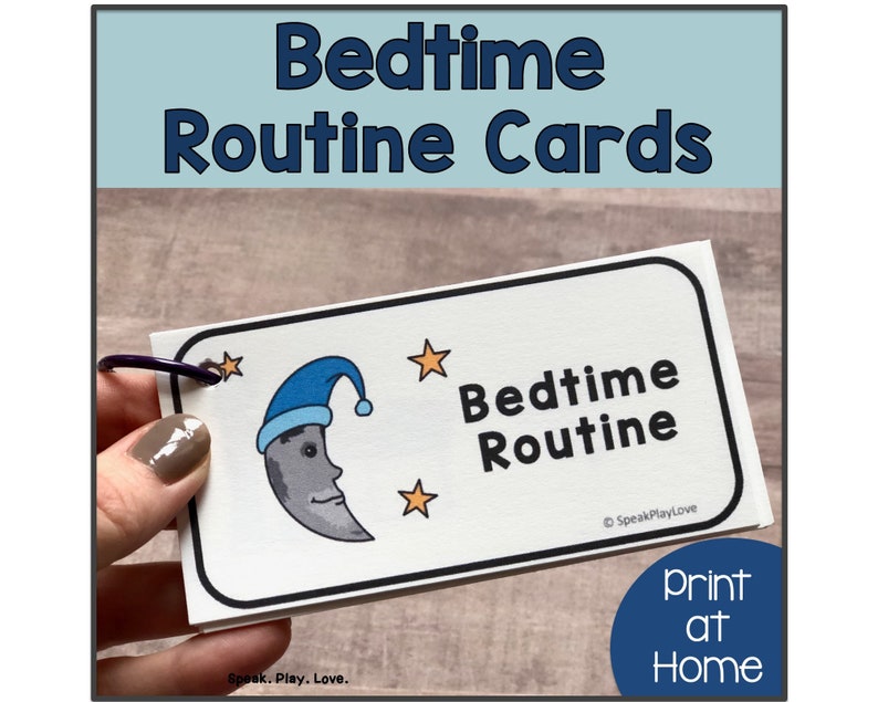 Printable Bedtime Routine Cards for Kids, Night Visual Schedule ...