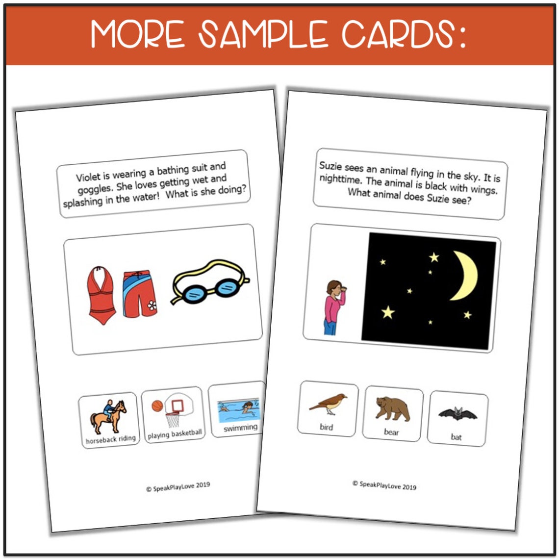 Printable Inferences Task Cards: Speech Therapy & Autism Visuals (PDF ...