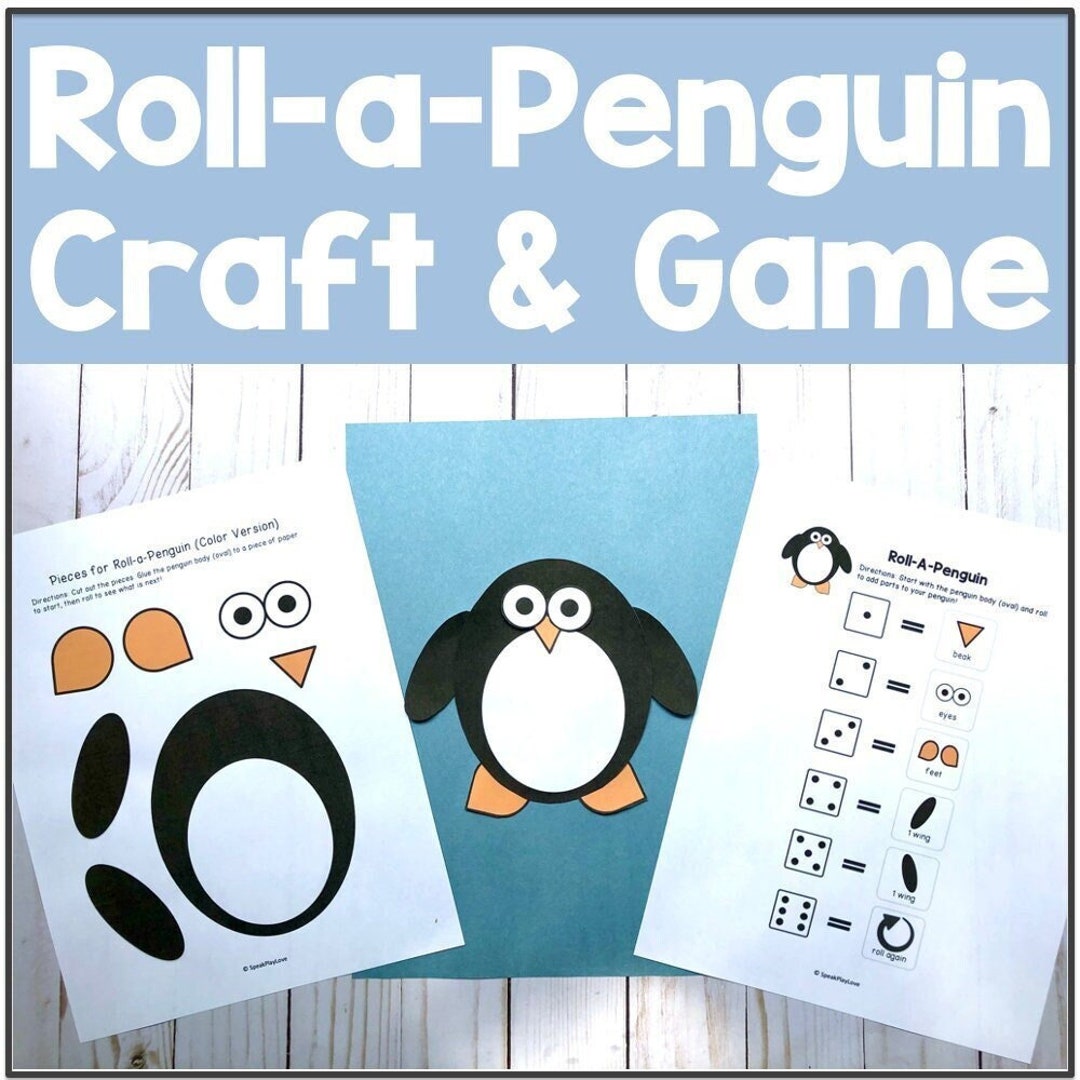 Printable Winter Craft for Kids Roll-a-penguin Game and - Etsy