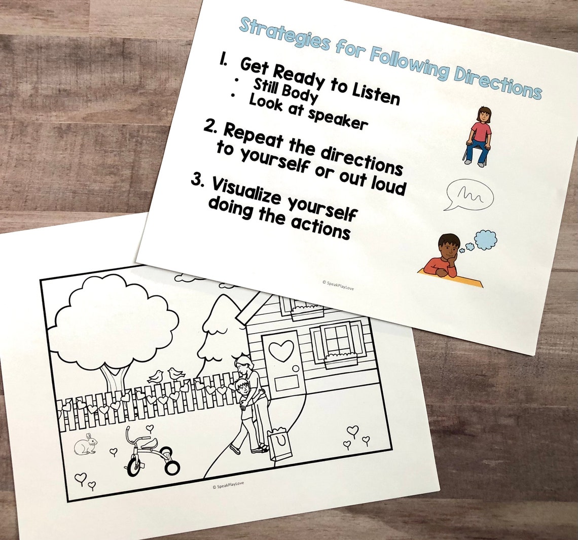 Printable Valentine's Day Following Directions Coloring Pages, Digital ...