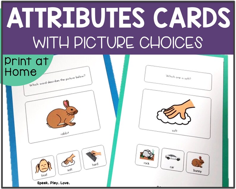 Attributes Cards Printable, Describing Words, Adjectives, Speech ...