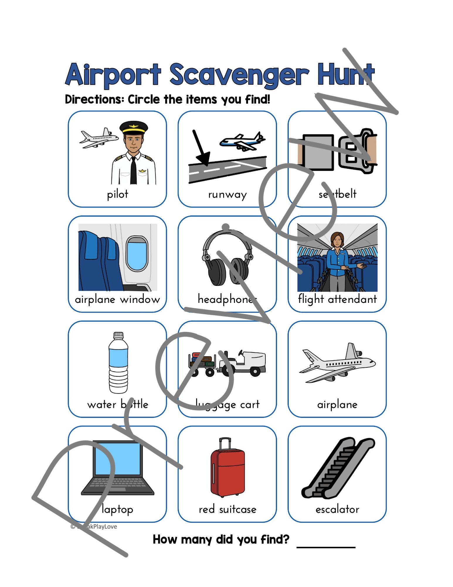 Airport Scavenger Hunt Printable