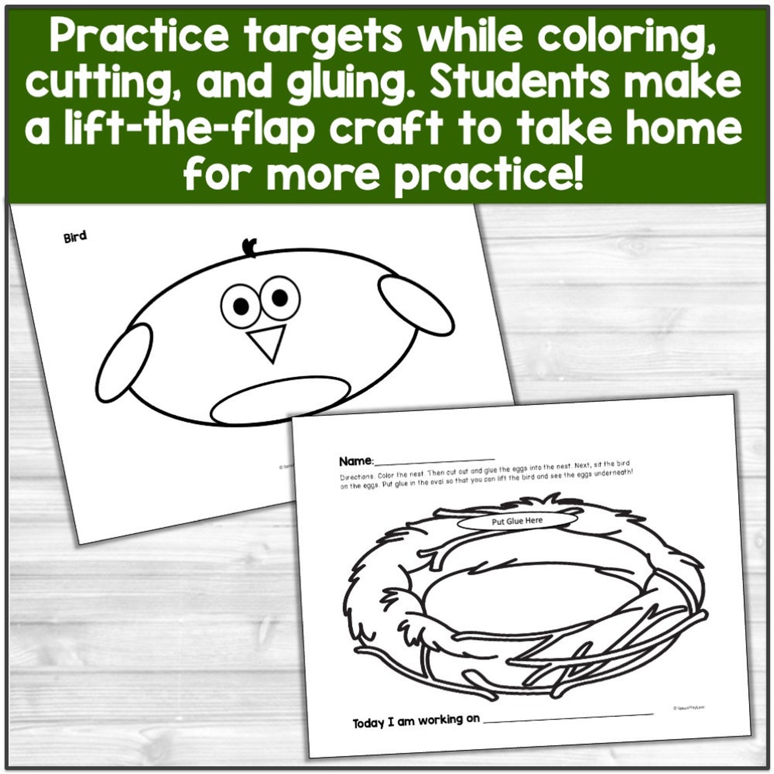 Printable Speech Therapy Craft, Articulation Worksheets, Cut and Glue ...