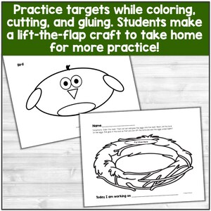 Printable Speech Therapy Craft, Articulation Worksheets, Cut and Glue ...
