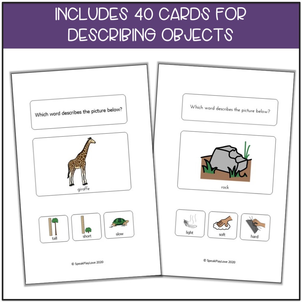 Attributes Cards Printable, Describing Words, Adjectives, Speech ...