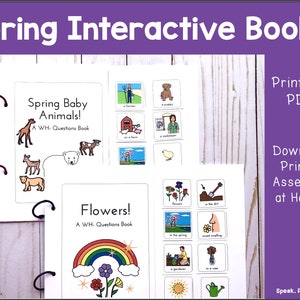 Printable Spring Interactive Books, Wh Questions for Speech Therapy ...