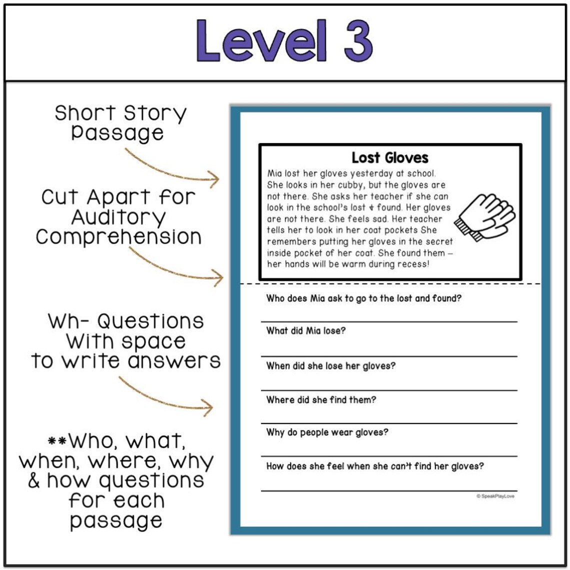 Winter Short Stories With WH Questions Printable; Listening ...