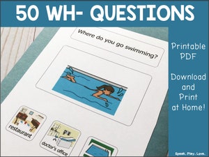 Wh-questions 100 Printable Task Cards who What Where - Etsy Canada