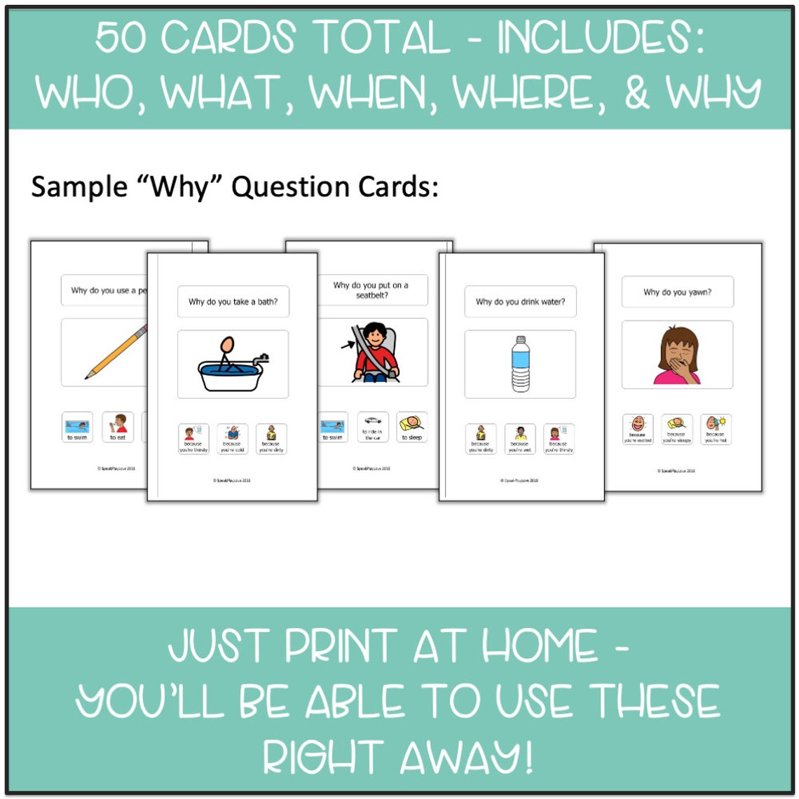 Printable Autism Activity: WH Questions Task Cards, Speech Therapy, ABA ...