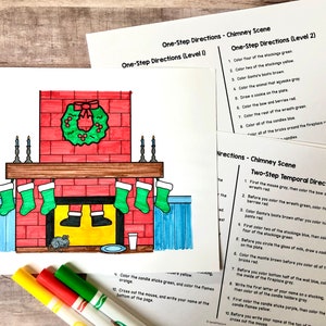 Printable Christmas Following Directions Coloring Pages, Digital ...