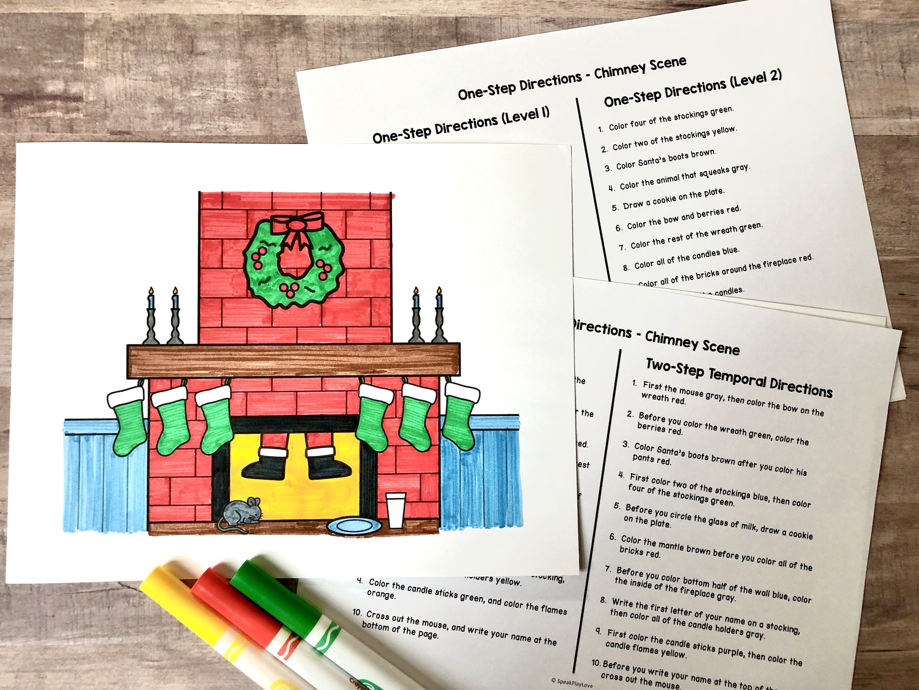 Printable Christmas Following Directions Coloring Pages, Digital ...
