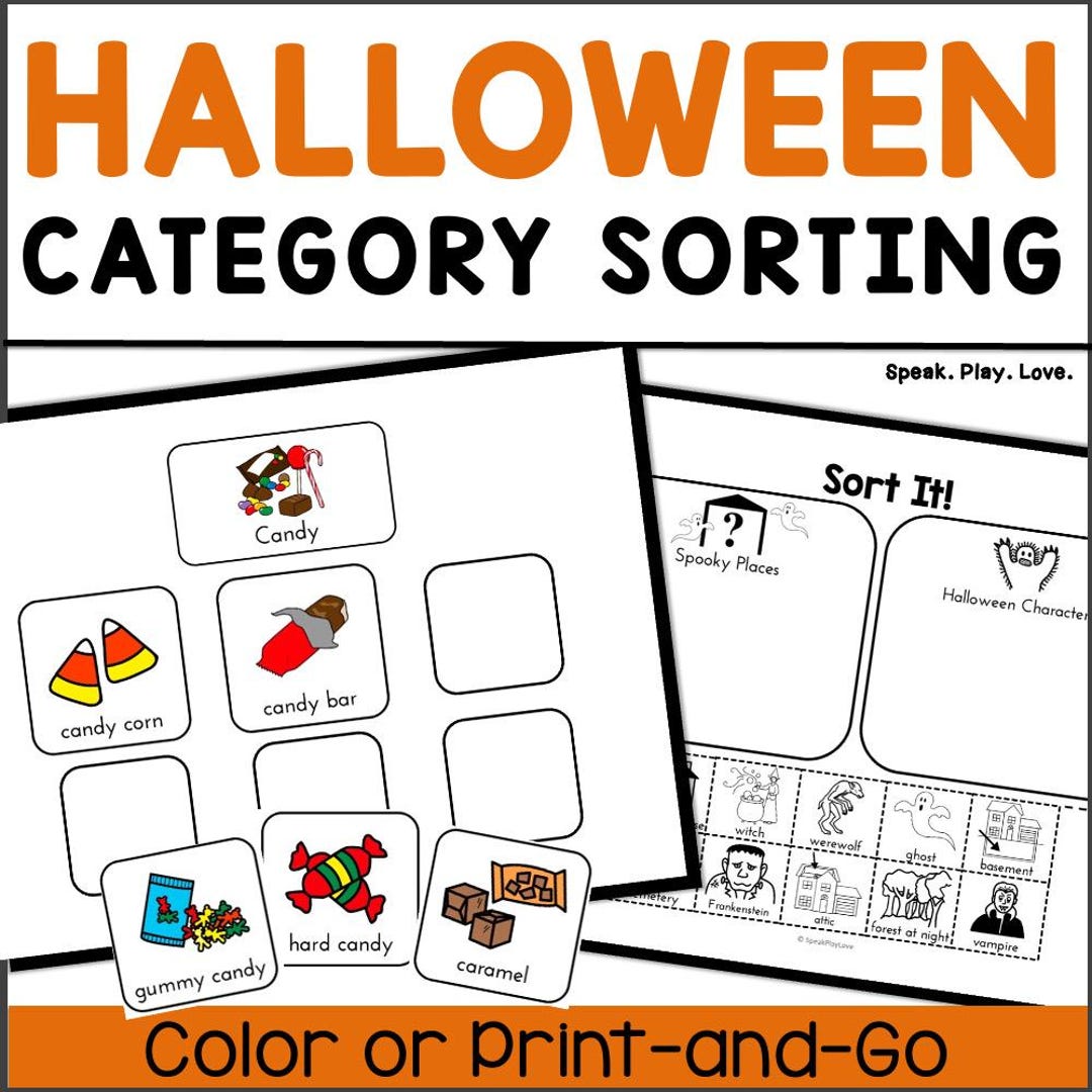 Halloween Category Sorting Activity, Printable, Preschool Printables ...