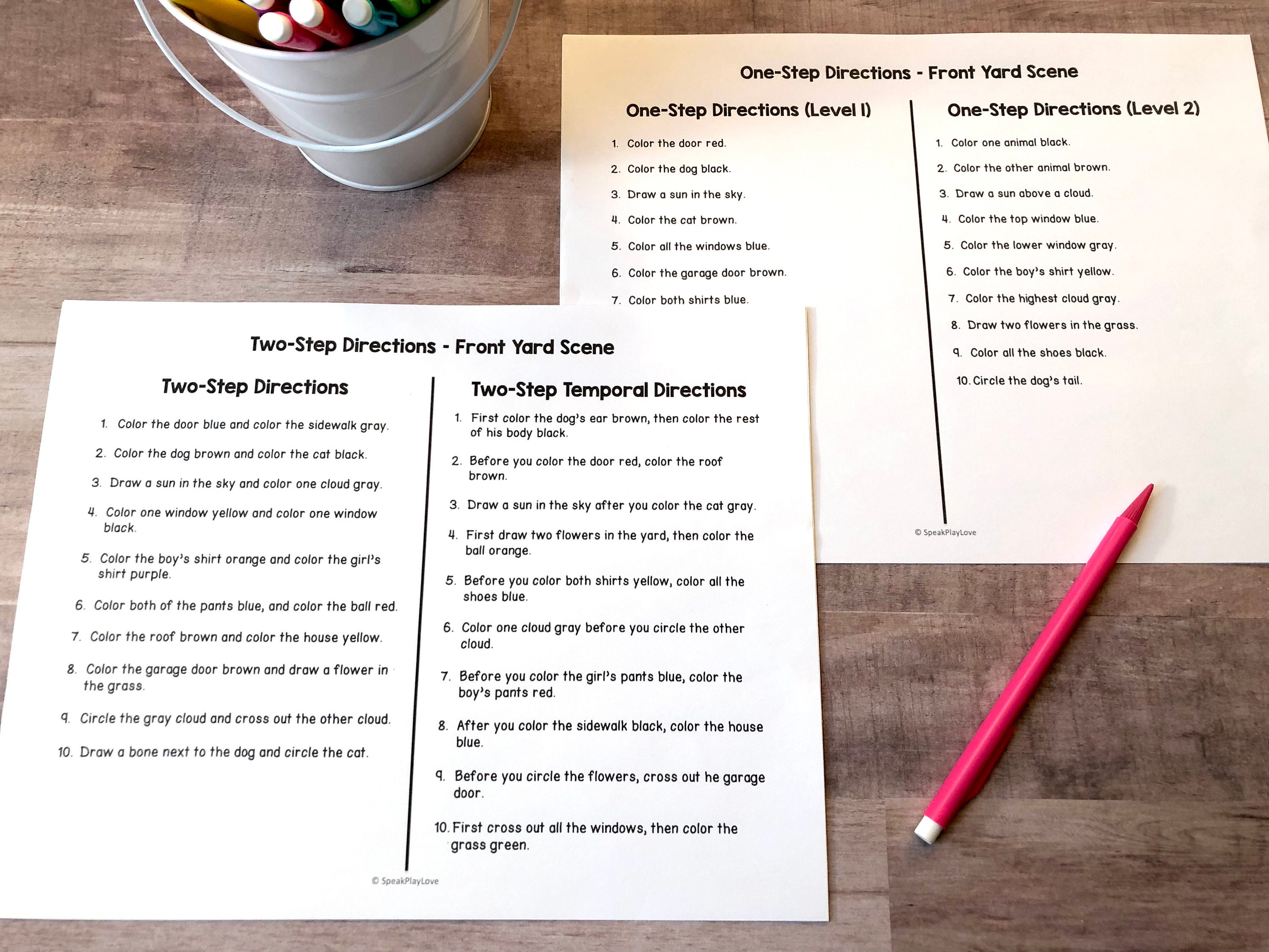 Printable Following Directions Coloring Pages, Speech Therapy Coloring ...