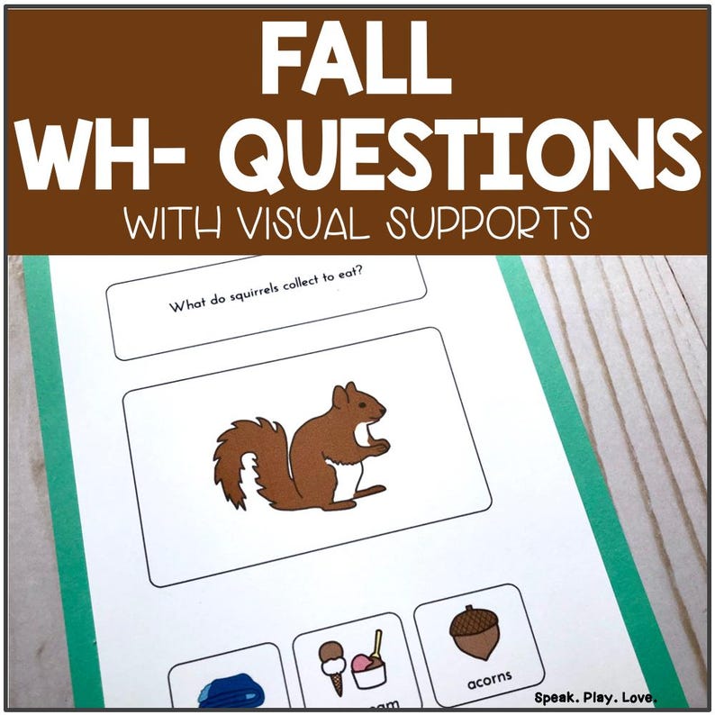 Printable Fall WH Questions Task Cards: Speech Therapy Activity (PDF ...