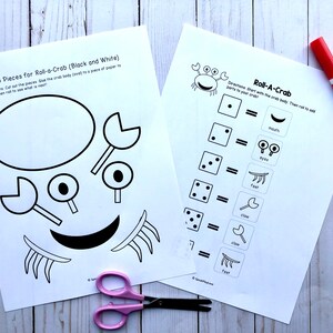Printable Summer Craft for Kids, Roll-a-crab Game and Craft, Ocean ...