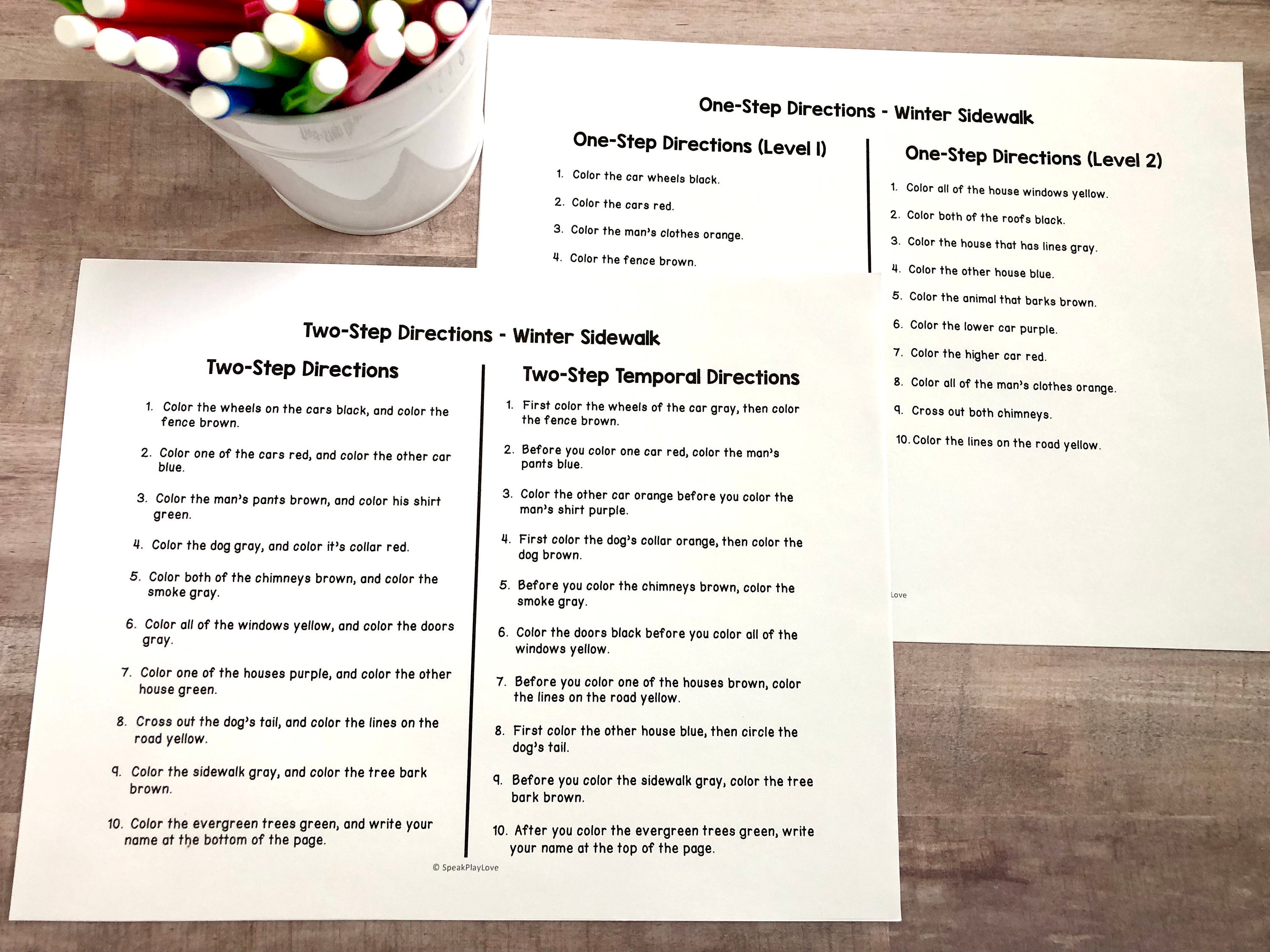 Printable Winter Following Directions Coloring Pages, Digital Download ...