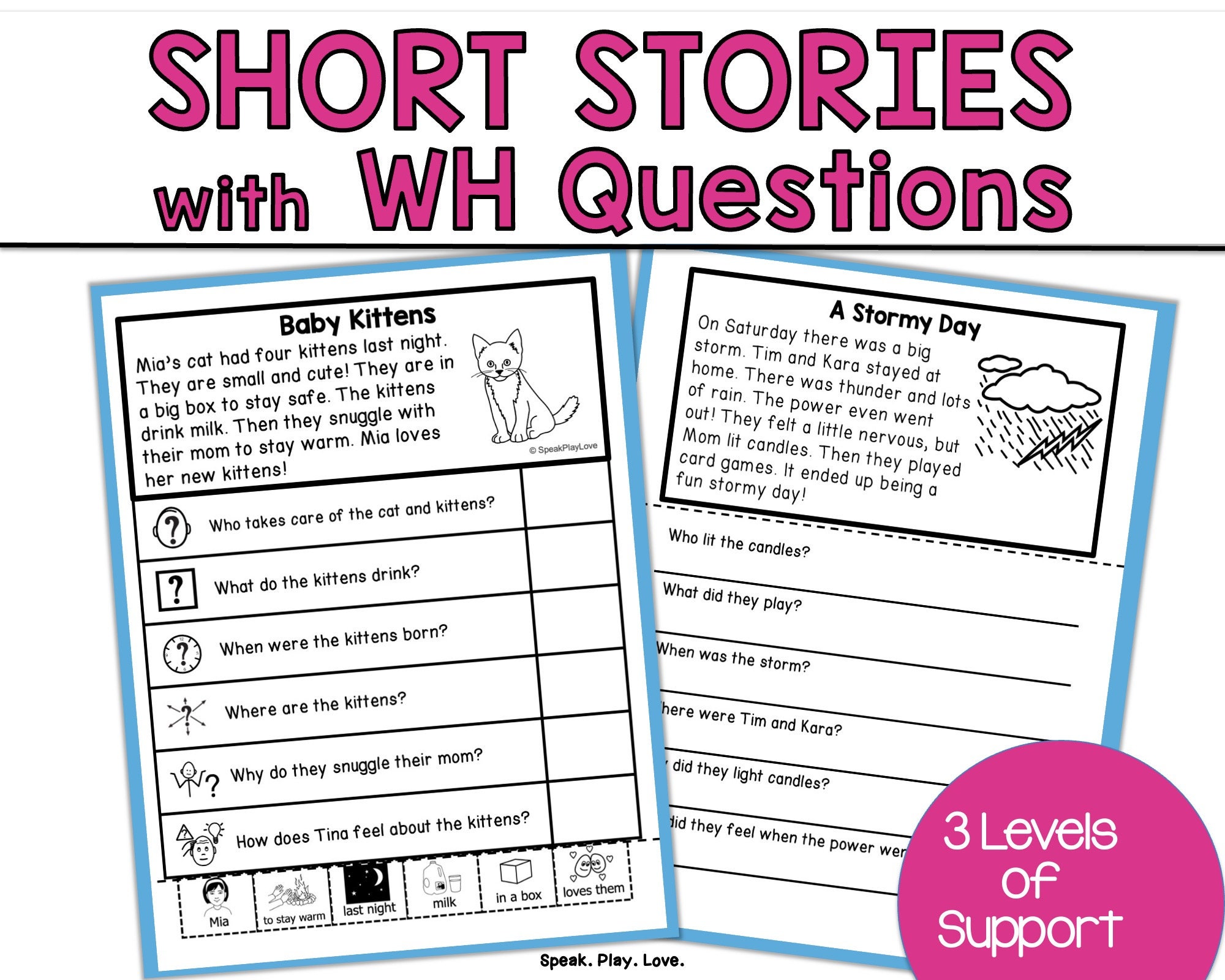 Short Stories With WH Questions Printable Listening Comprehension ...