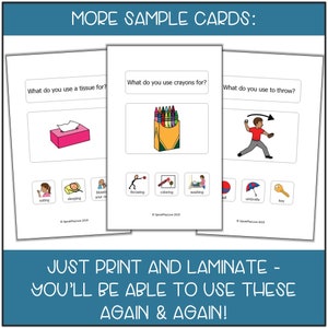 Function of Object Task Cards Printable, Speech Therapy, Special ...