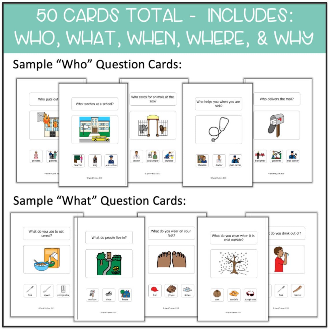 WH Questions Cards Printable Multiple Choice Speech Therapy - Etsy