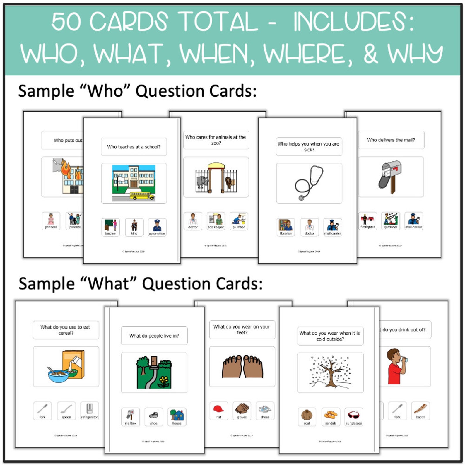WH Questions Cards Printable Multiple Choice Speech Therapy - Etsy