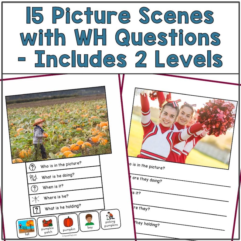 Fall Picture Scenes: WH Questions for Speech Therapy (printable PDF) - Etsy