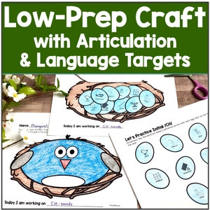 Printable Speech Therapy Craft, Articulation Worksheets, Cut and Glue ...