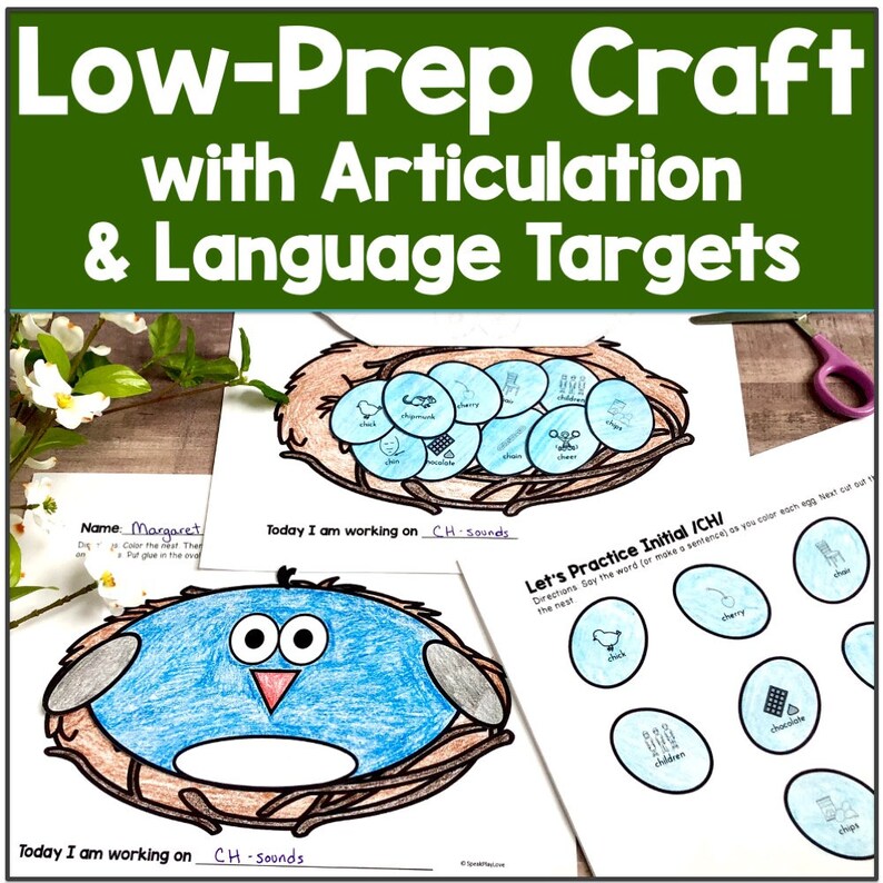 Printable Speech Therapy Craft, Articulation Worksheets, Cut and Glue ...