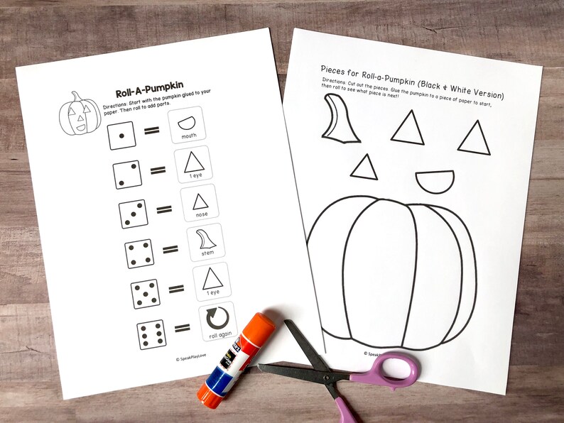Roll-a-pumpkin Craft Game: Printable Kids Halloween Activity (PDF) - Etsy