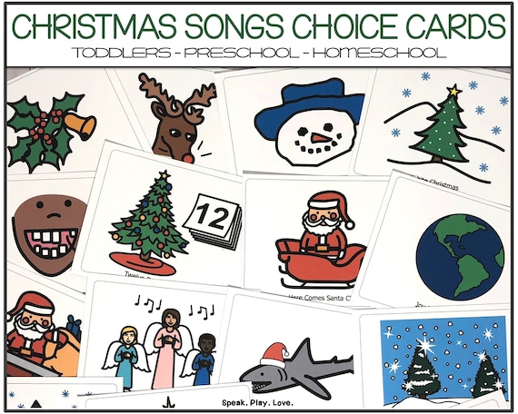 Printable Christmas Song Choice Cards for Kids Circle Time | Etsy