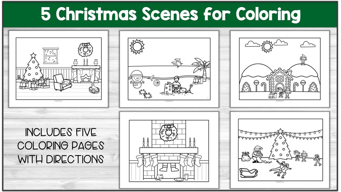 Printable Christmas Following Directions Coloring Pages, Digital ...